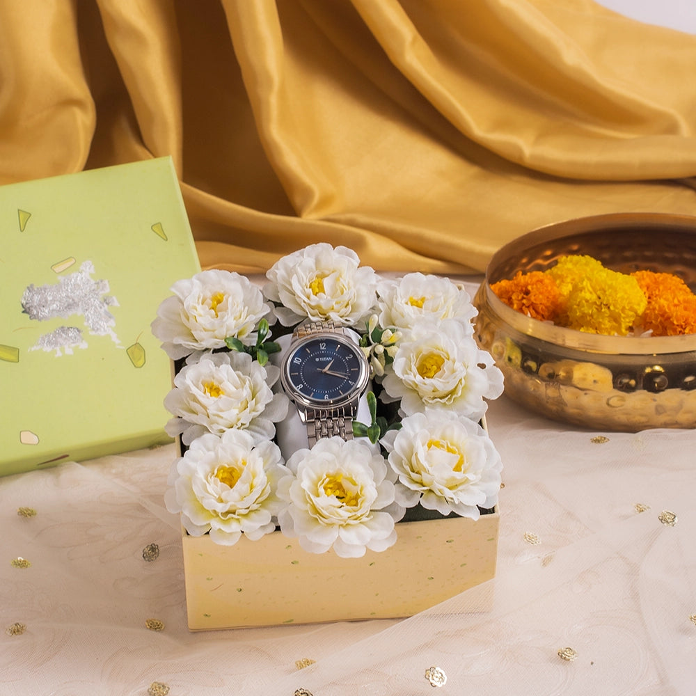 The Timeless Barfi Box with Personalized Watch – Confetti Gifts
