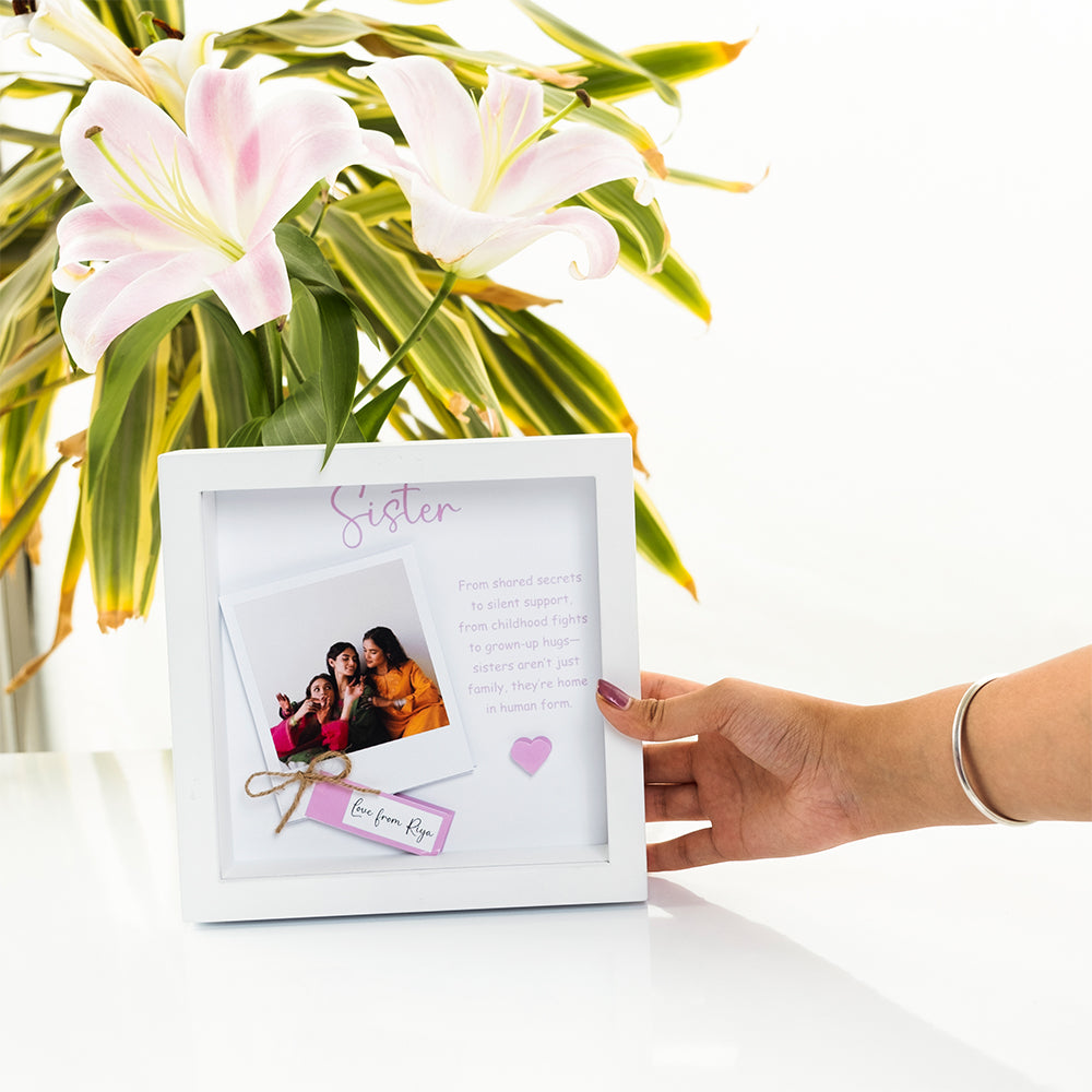 Personalized Sister Photo Frame - Heartfelt Rakhi Gift Frame for Sister ...
